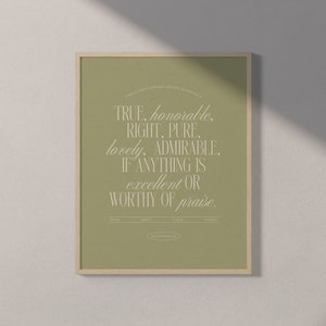 Whatever is True, Whatever is Honorable Philippians 4:8 Poster • Bible ...