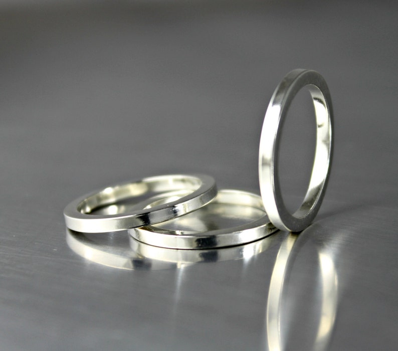 Simple Silver Ring Square Wire Ring Midi Ring Bridesmaid - Etsy