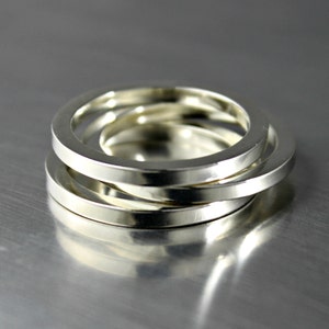 Simple Silver Ring, Square Wire Ring, Midi Ring, Bridesmaid Gift Made ...