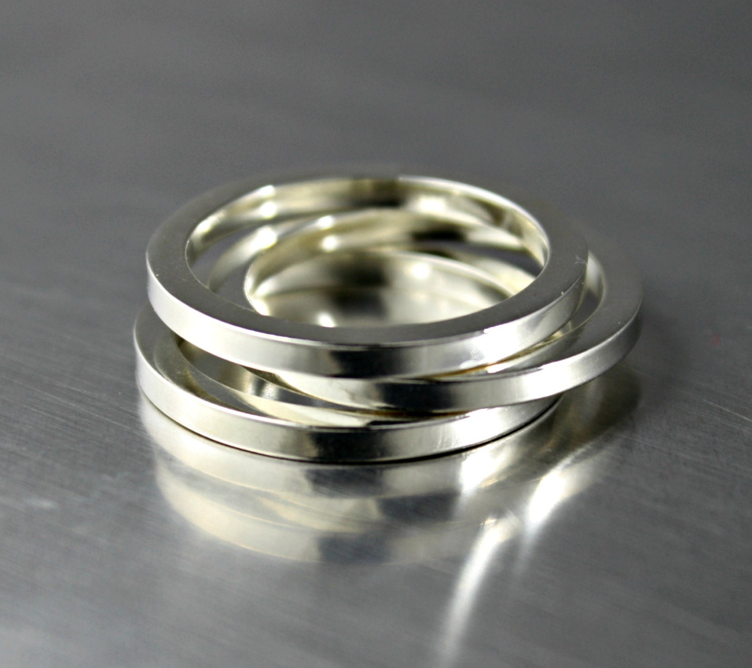 Simple Silver Ring Square Wire Ring Midi Ring Bridesmaid - Etsy