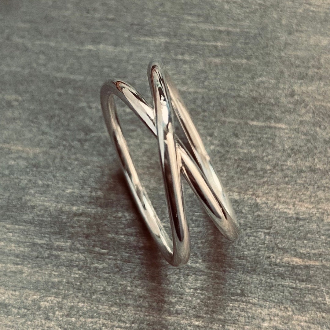 Silver Infinity Ring, Overlapping Ring, Eternity Ring, Criss Cross Ring ...