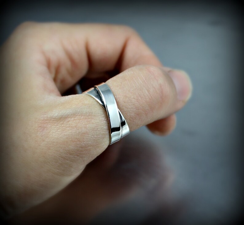 Handmade Sterling Silver Overlapping Ring Wrap Ring Cross - Etsy