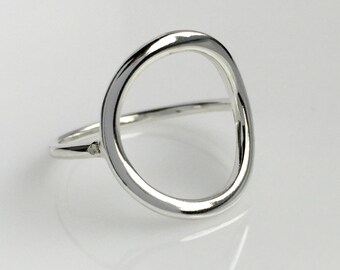 Silver Circle Ring | Etsy