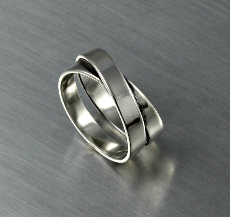 Handmade Sterling Silver Overlapping Ring Wrap Ring Cross - Etsy