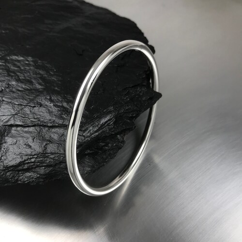 Simple Sterling Silver Bangle Bracelet - Etsy