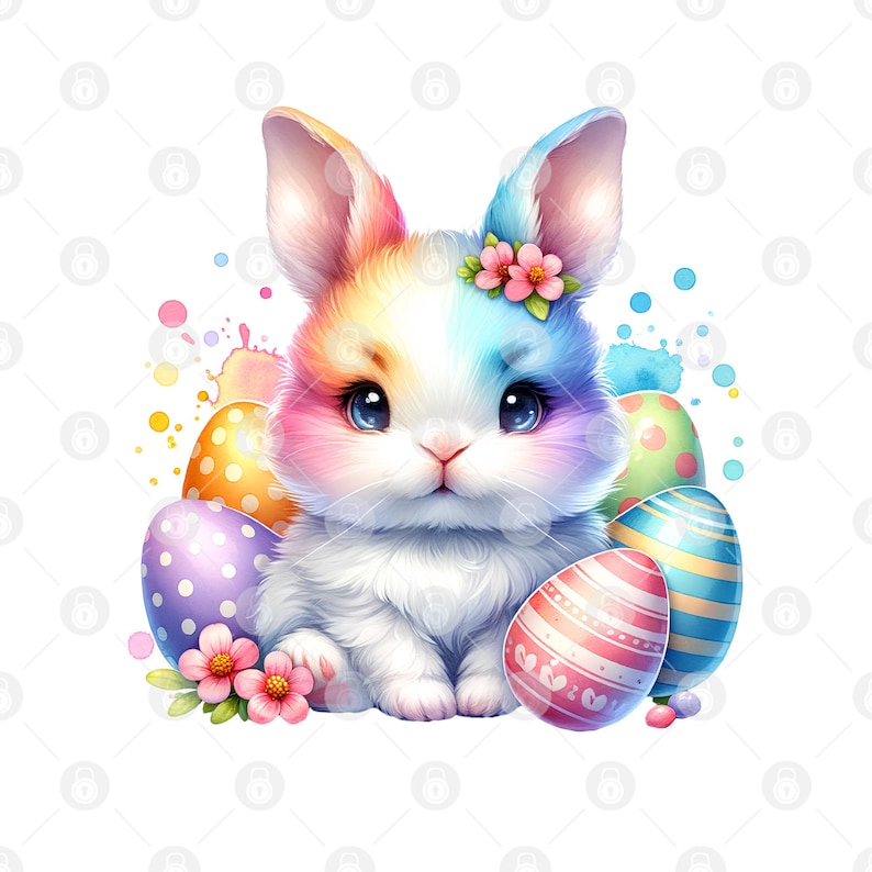 Happy Easter Bunny PNG, Cute Easter Png, Kids Girls Easter Bunny Png ...
