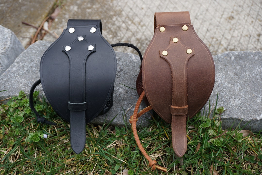 Medieval COIN POUCH. Drawstring Pouch With Flapper. Genuine Leather. - Etsy