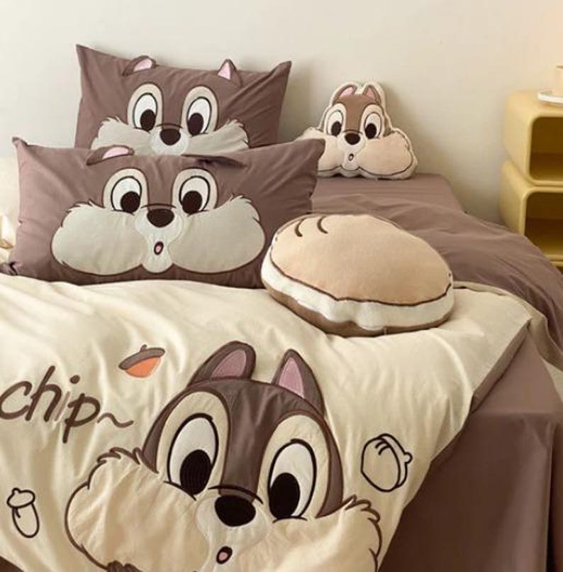 Little Girl Squirrel Cute Cartoon Washed Four-piece Bed Set. - Etsy