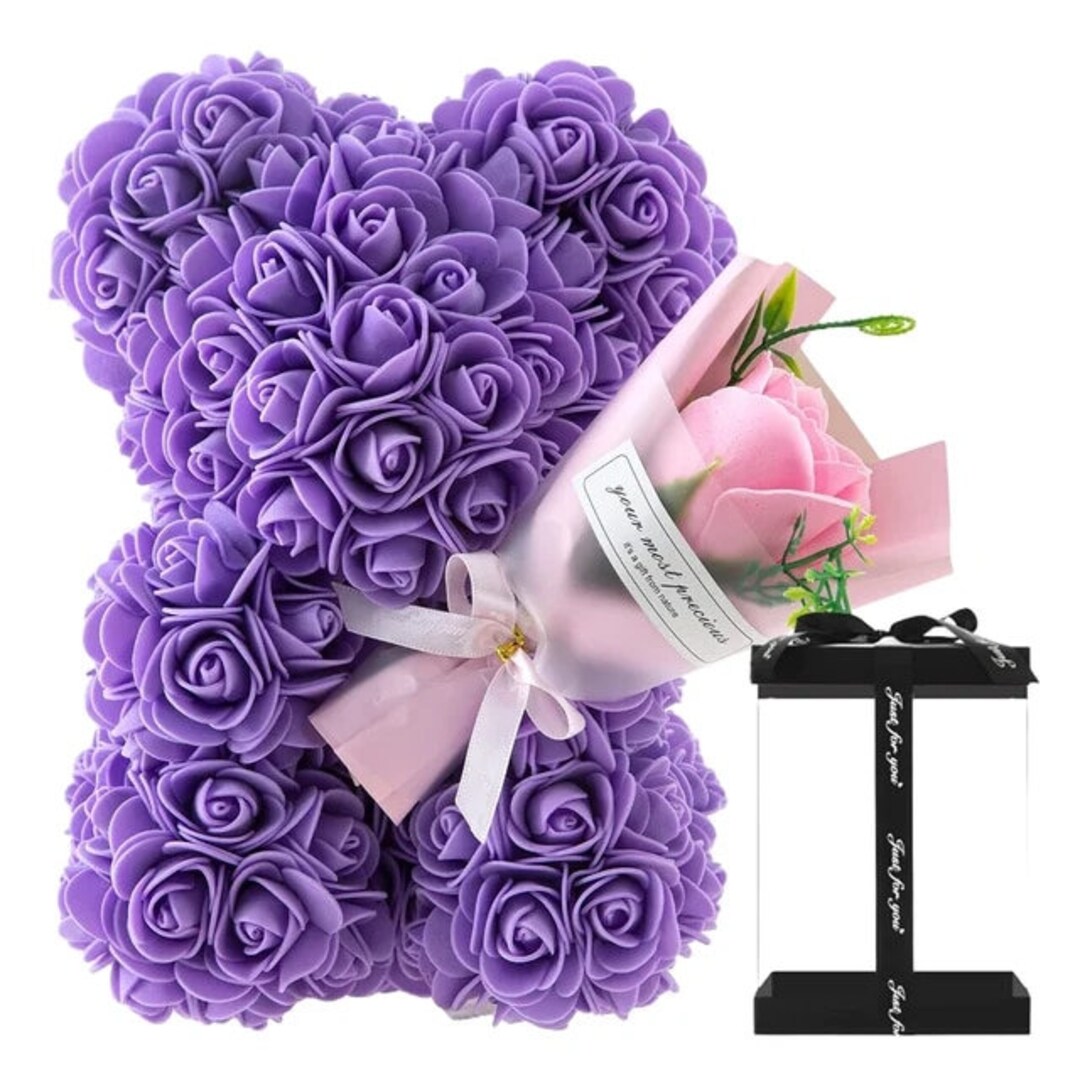 Artificial Rose Bear 25cm Mothers Day Anniversary Gifts for Girlfriend ...