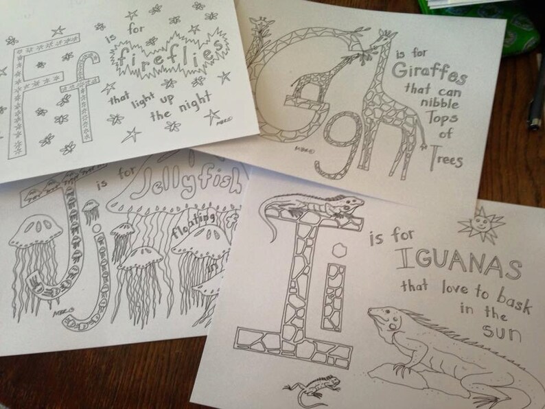 26 Animal Alphabet Abcs Coloring Pages Instant Download - Etsy