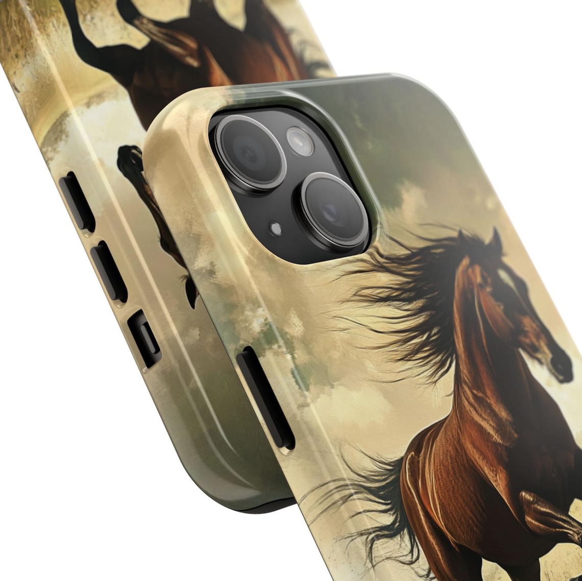 Tough Phone Cases, Horse Running Through Tall Grass, Cute Realistic ...