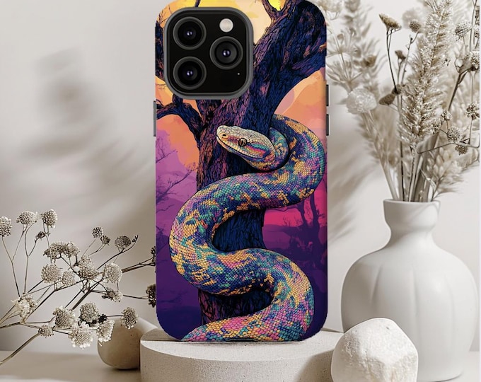 Snake Phone Case Vintage Wild Flower Floral Pattern Reptile Lover Gift ...