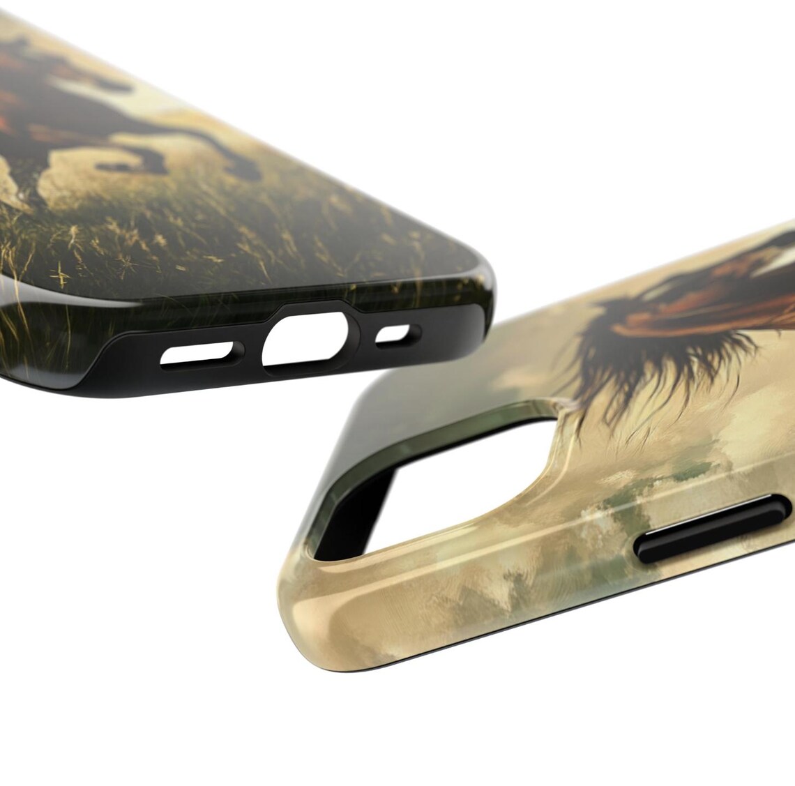 Tough Phone Cases, Horse Running Through Tall Grass, Cute Realistic ...