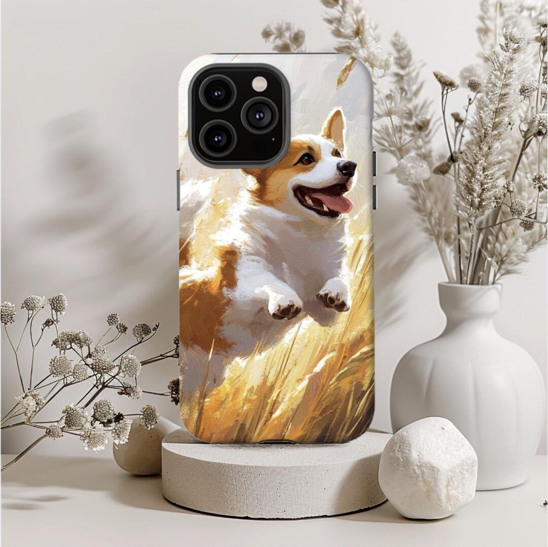Corgi Phone Case, Cute Realistic Painting Design, Tough Phone Cases for ...