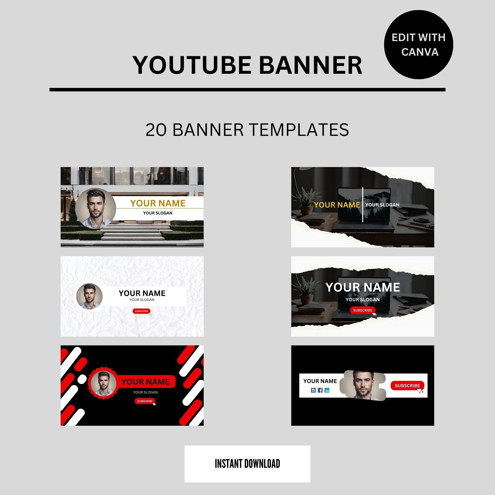 Youtube Banner Templates - Etsy