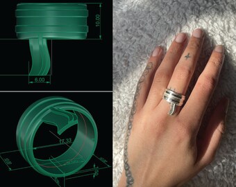 WRAP RING / Digital 3D Ring Model, STL Jewelry, 3D Printing, 3D Jewelry ...