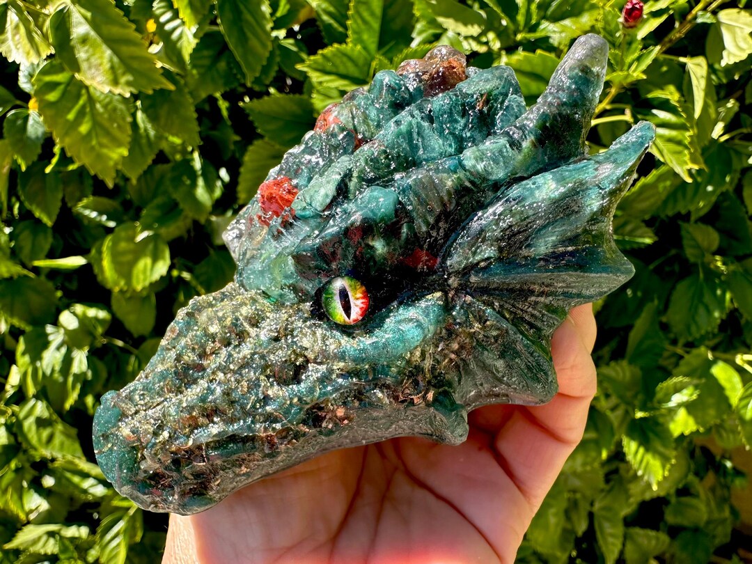 Bloodstone Orgonite Dragons - Orgone Generator - With Selenite and ...