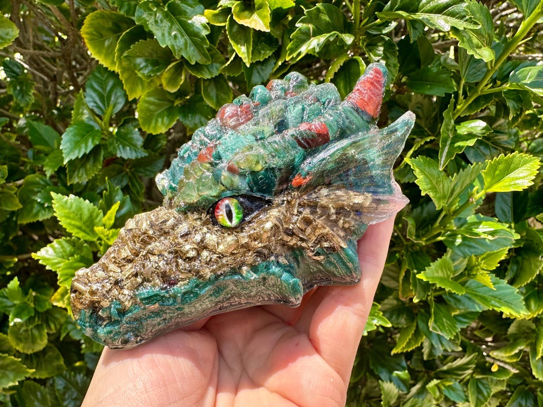 Bloodstone Orgonite Dragons - Orgone Generator - With Selenite and ...