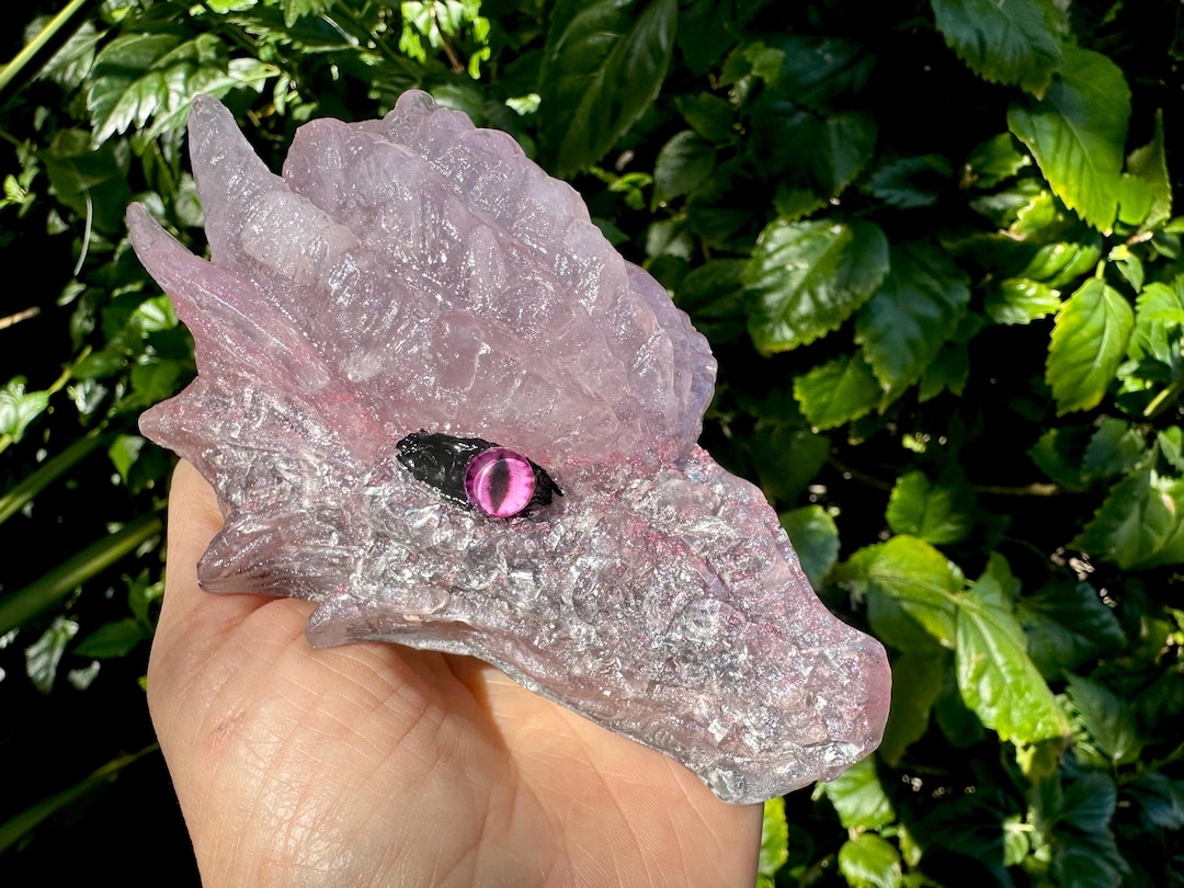 Rose Quartz Orgonite Dragons - Orgone Generator - With Selenite and ...