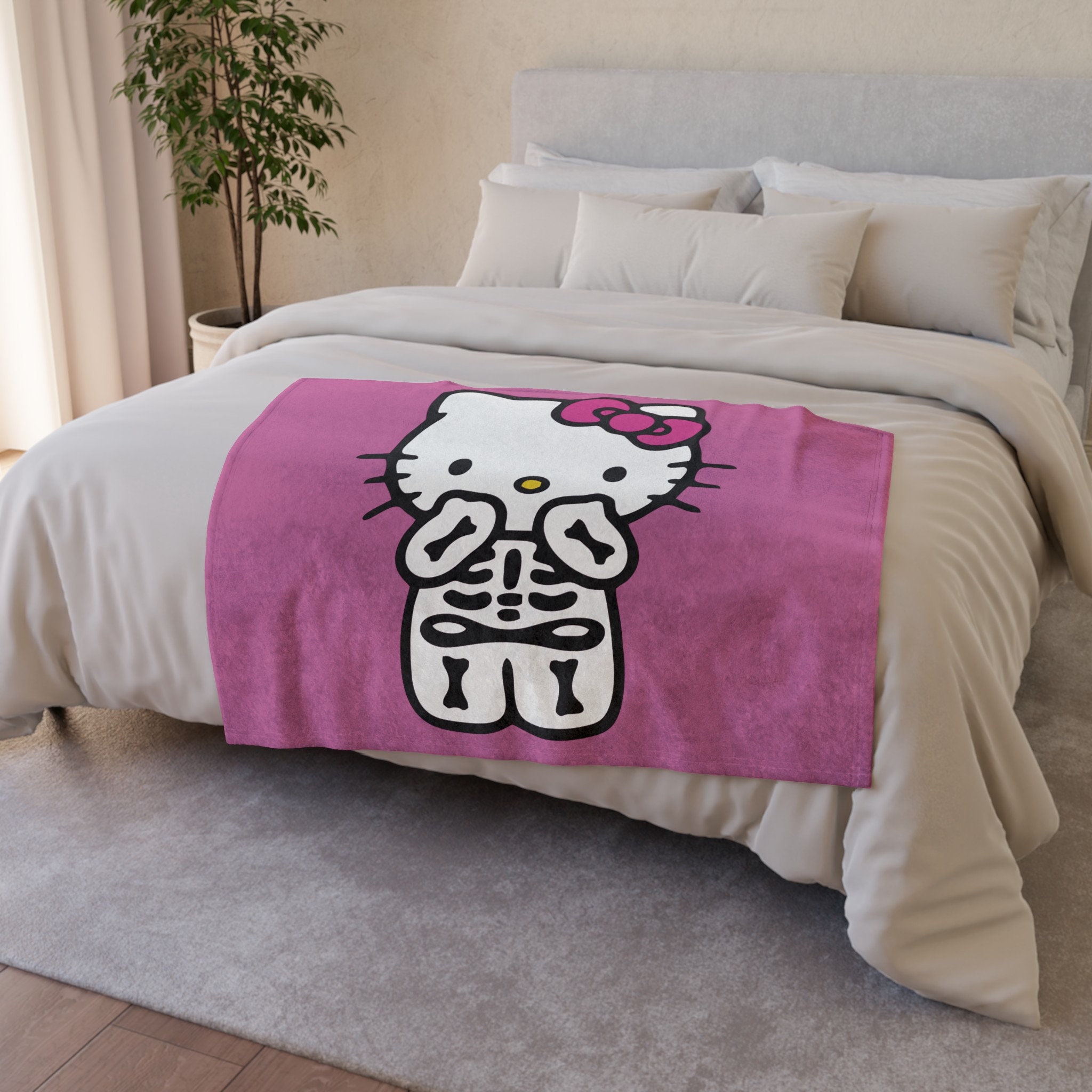 Skeleton Hello Kitty Mothers Day Hello Kitty Cute Blanket Soft ...