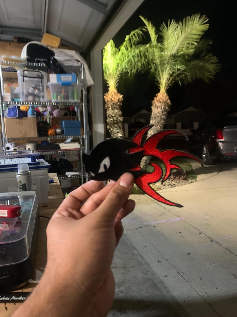 Fan Made Shadow the Hedgehog Logo and Head Icon Embroidered Patch ...
