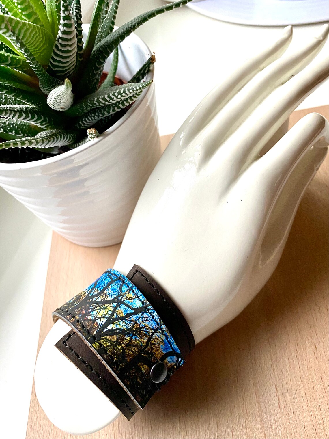 Leather Wrap Bracelet Tree Tangle Print Unisex Leather Cuff - Etsy