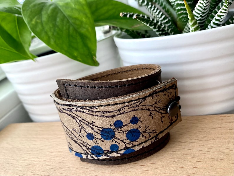Leather Cuff Wrap Bracelet Leather Bracelet Adjustable | Etsy