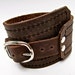 Brown Leather Cuff Unisex Buckle Wrap Adjustable Size - Etsy