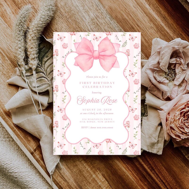 Bow Invitations - Etsy