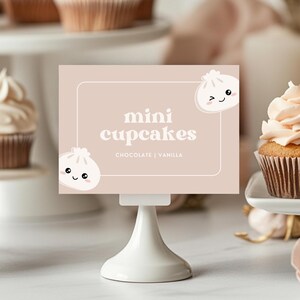 Little Dumpling Food Label Buffet Cards Bao Dumpling Editable Template ...