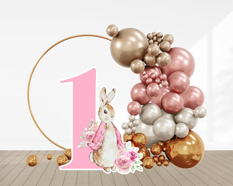 Pink Peter Rabbit Cutout First Birthday Standee Instant Download - Etsy
