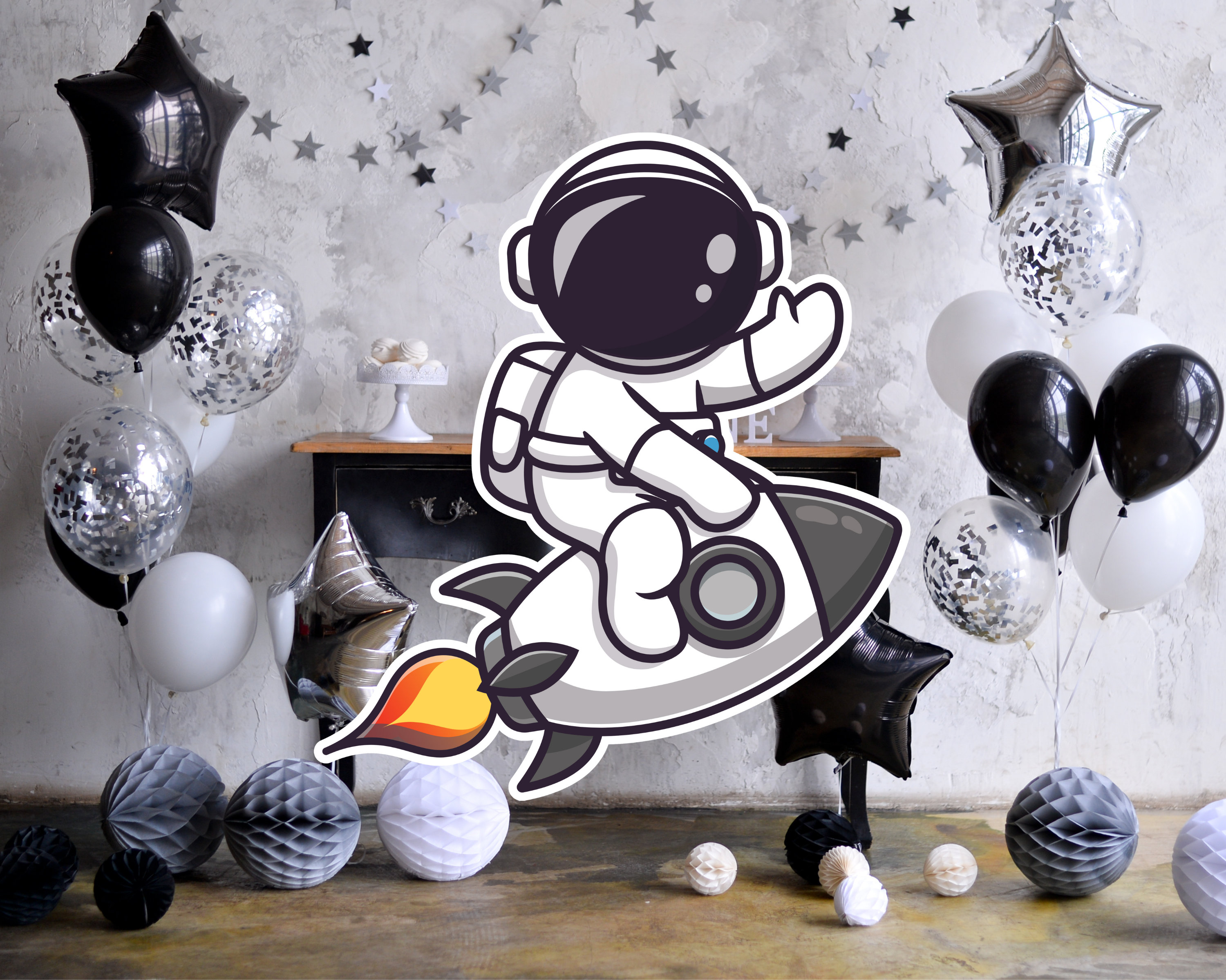 Astronaut Rocket Cutout Big Decor | Outer Space Standee | Instant ...