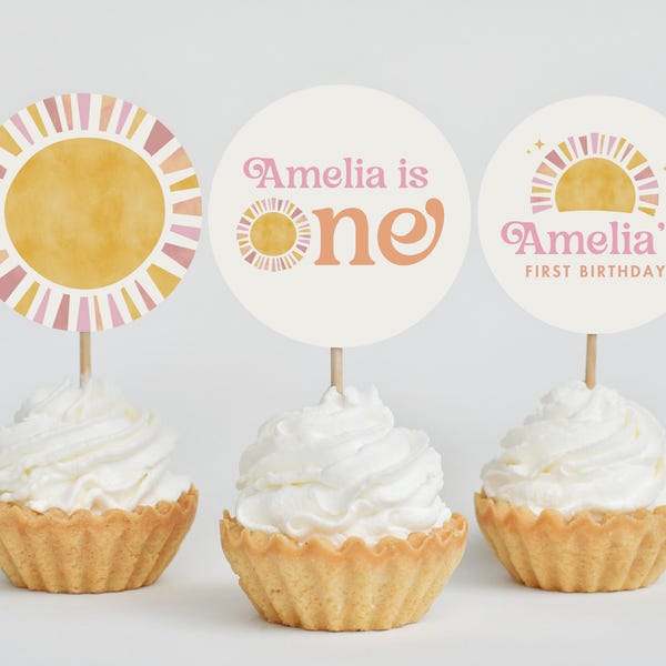 Sun Cupcake Toppers - Etsy
