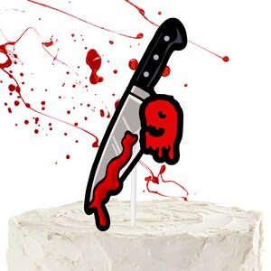 Bloody Knife Cake Topper | Custom Halloween Horror Knife Cake Topper ...