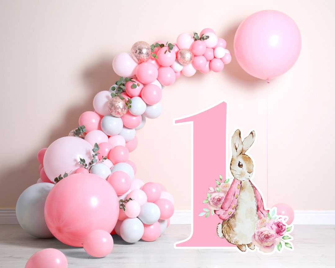 Pink Peter Rabbit Cutout First Birthday Standee Instant Download - Etsy
