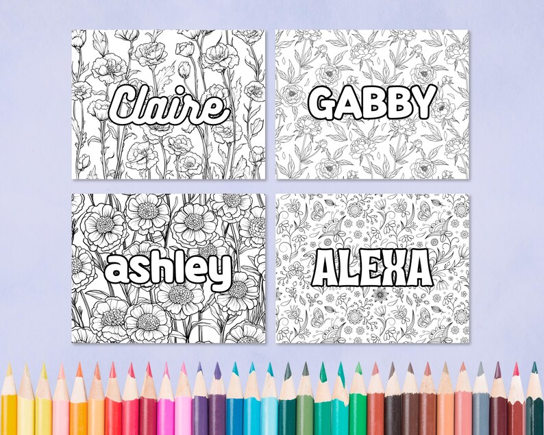 Editable Floral Name Coloring Pages | Customizable Coloring Book ...