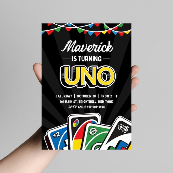 Uno Invitation - Etsy