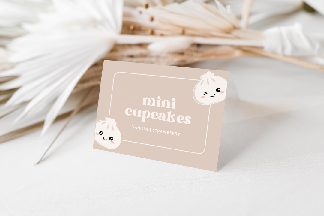 Little Dumpling Food Label Buffet Cards | Bao Dumpling Editable ...