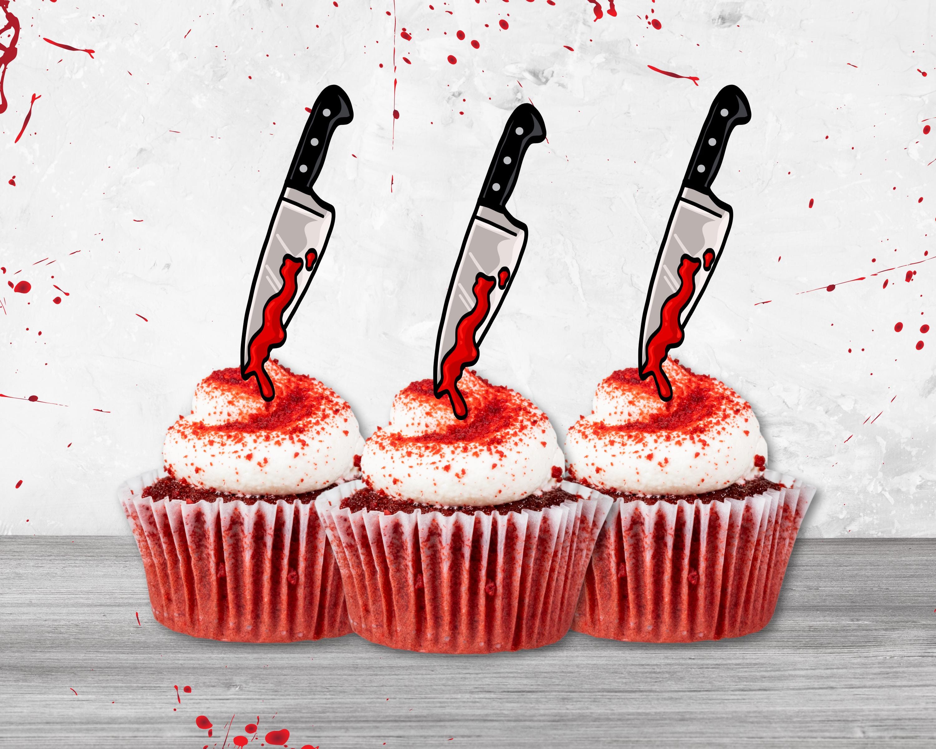 Bloody Knife Cupcake Toppers Halloween Horror Knife Gore Printable ...