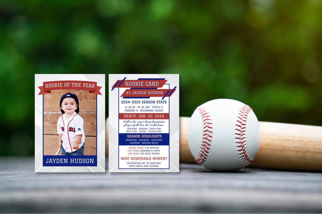 Baseball Player Card | Rookie of the Year Trading Card | MVP | Boy 1st ...