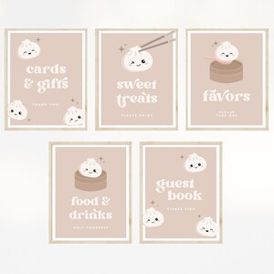 Little Dumpling Editable Sign Bundle Bao Dumpling Birthday Dim Sum ...