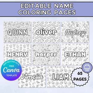 Editable Name Coloring Pages | Customizable Coloring Book | Printable ...
