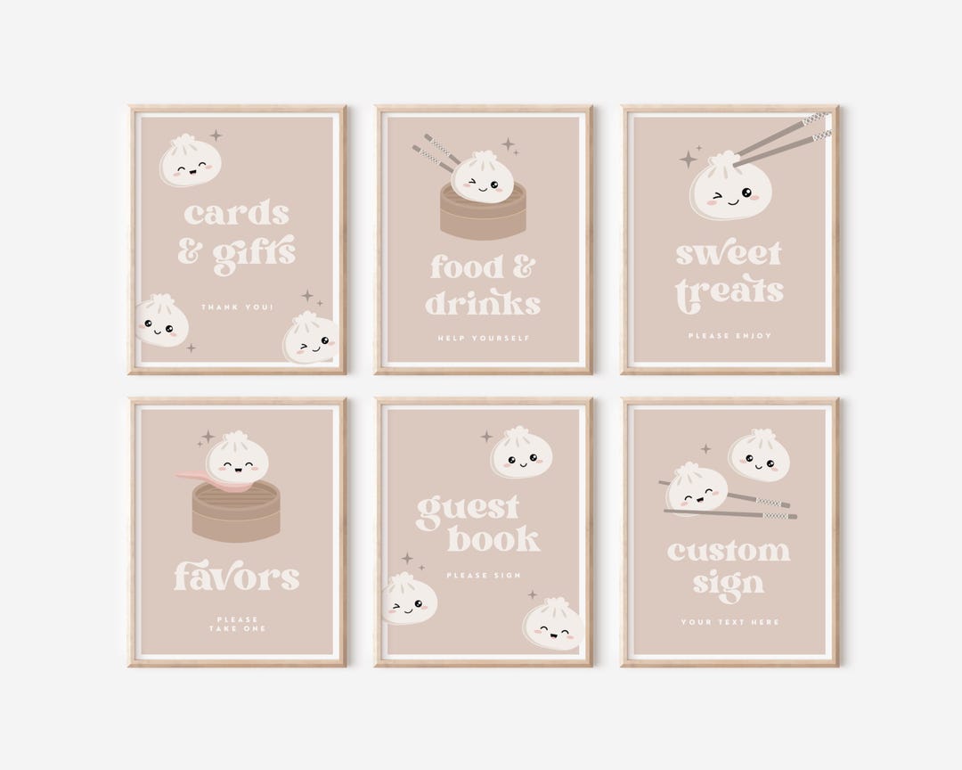 Little Dumpling Editable Sign Bundle | Bao Dumpling Birthday | Dim Sum ...