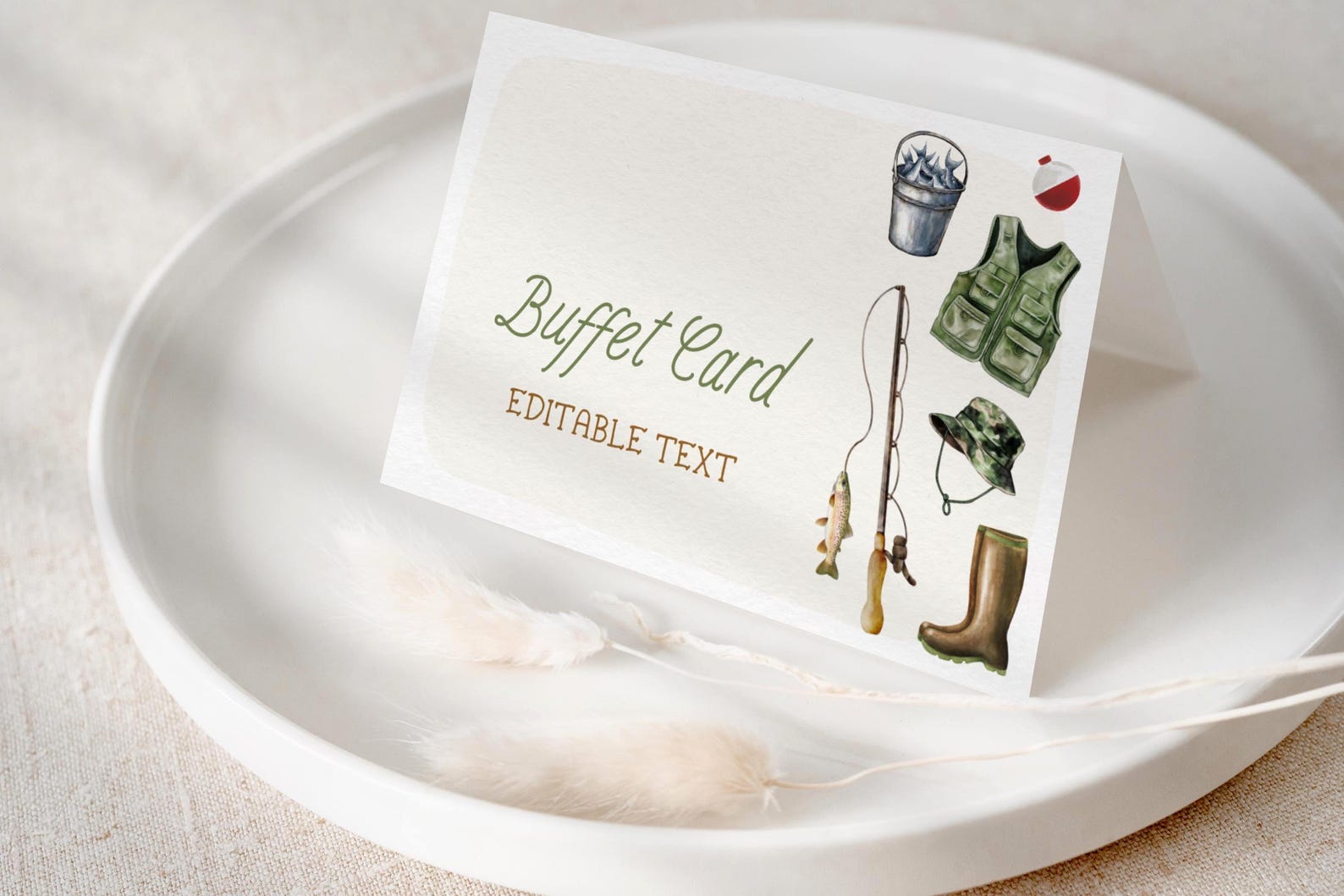 Fishing Food Label Buffet Cards | O-fish-ally One | the Big One | Gone ...