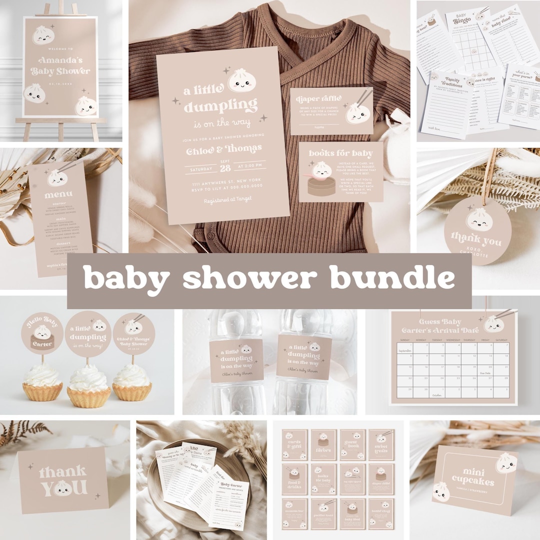 Little Dumpling Baby Shower Invitation Bundle | Bao Dumpling Dim Sum ...