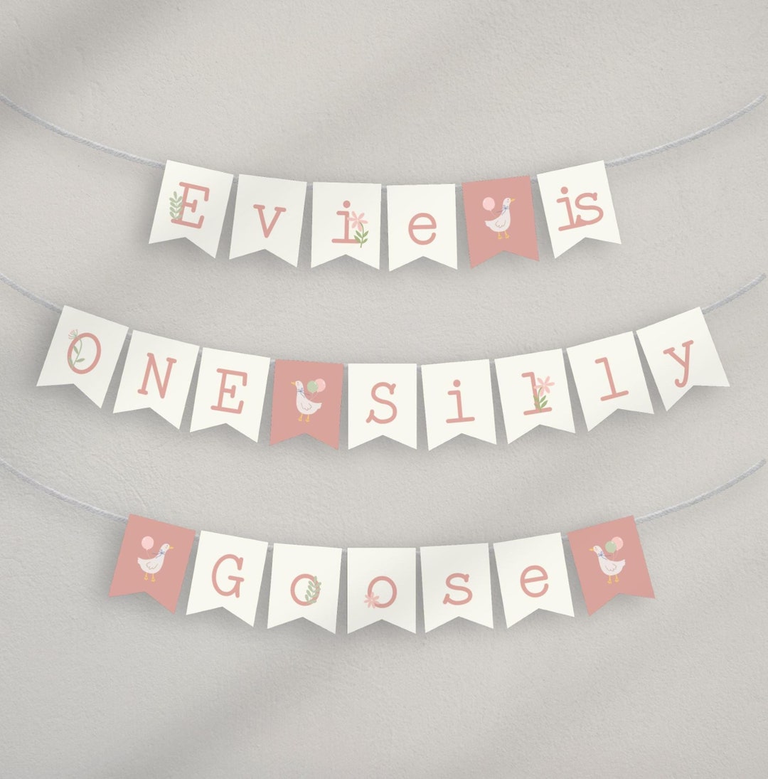 Silly Goose Banner Customized Goose Bunting Banner One Silly Goose ...
