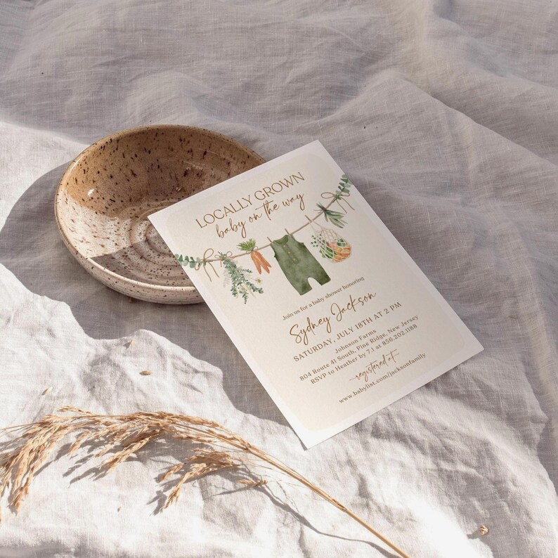 Locally Grown Baby Shower Invitation | Farmer's Market Baby Shower ...