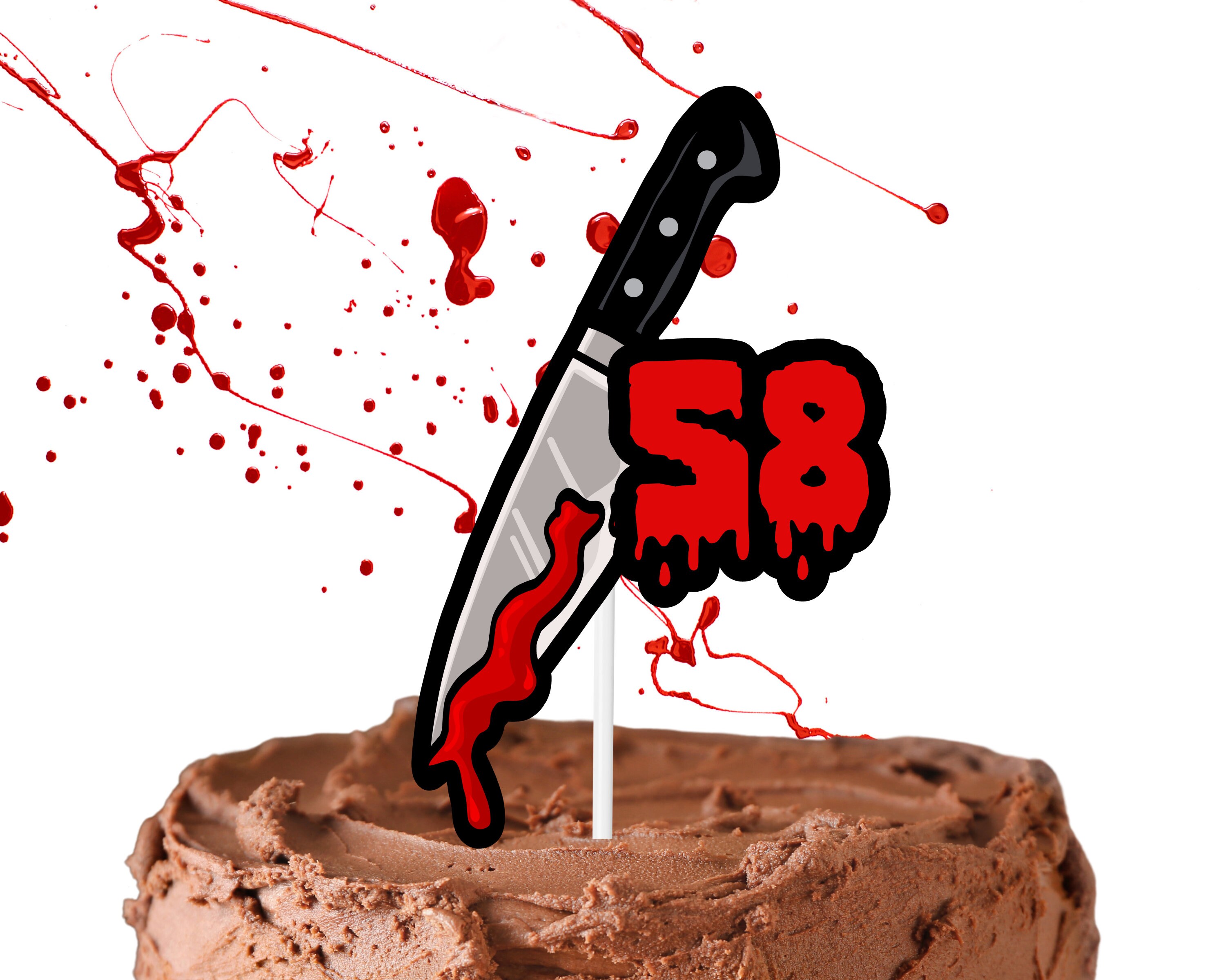 Bloody Knife Cake Topper | Custom Halloween Horror Knife Cake Topper ...