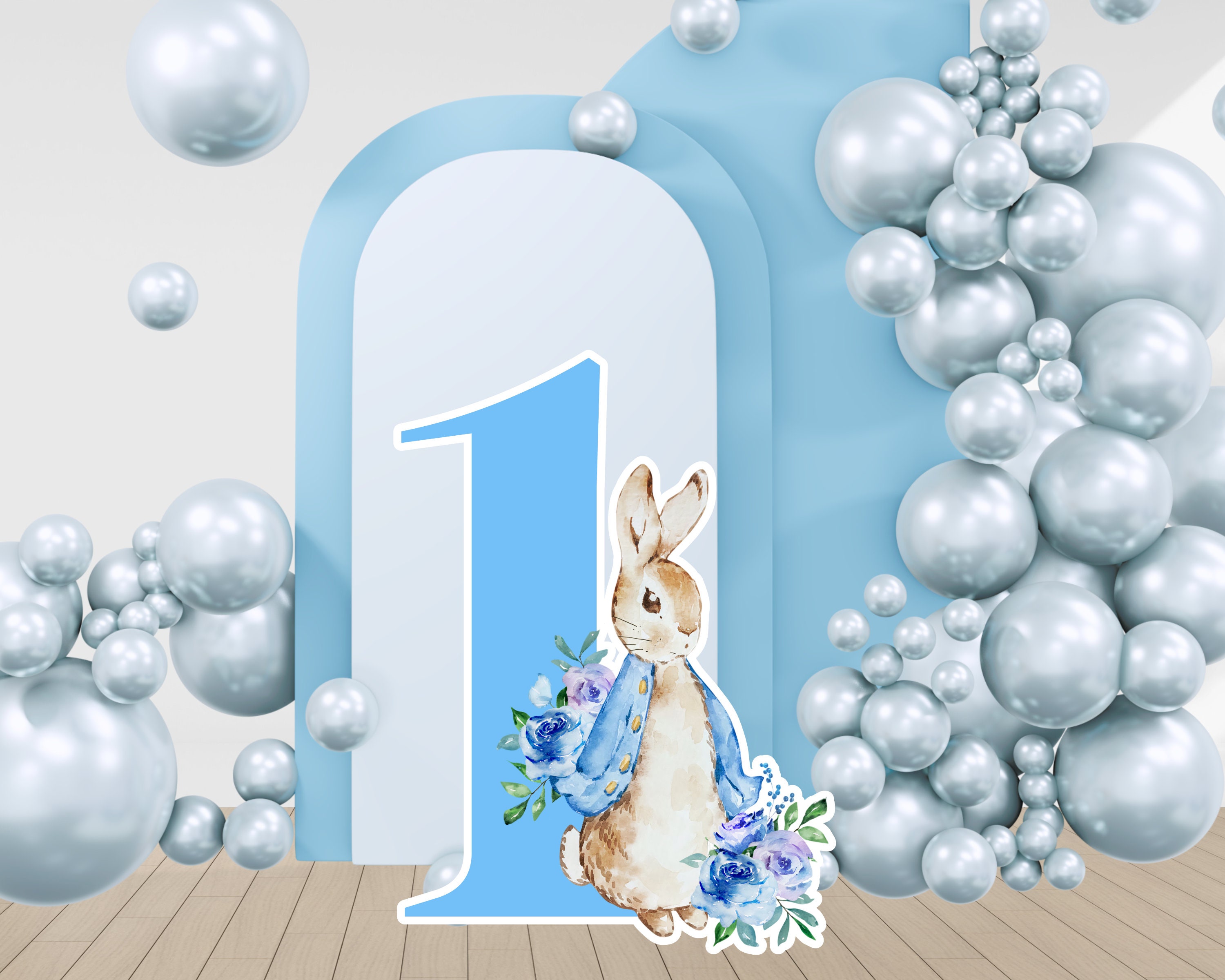 Peter Rabbit Cutout Blue First Birthday Standee Instant Download - Etsy