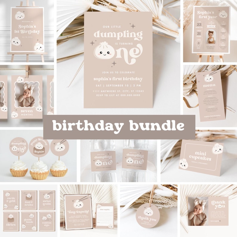Little Dumpling Food Label Buffet Cards | Bao Dumpling Editable ...